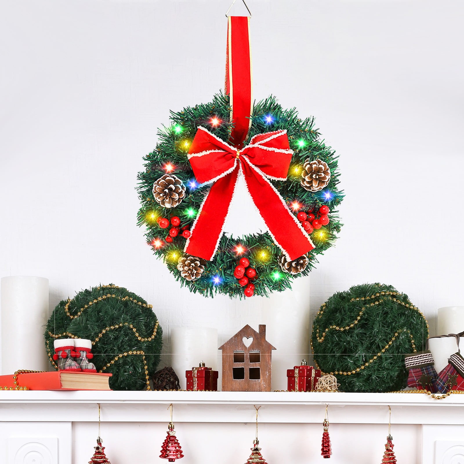 Christmas Wreaths Hanging Holiday Tem Strips Christmas Decoration Props ...