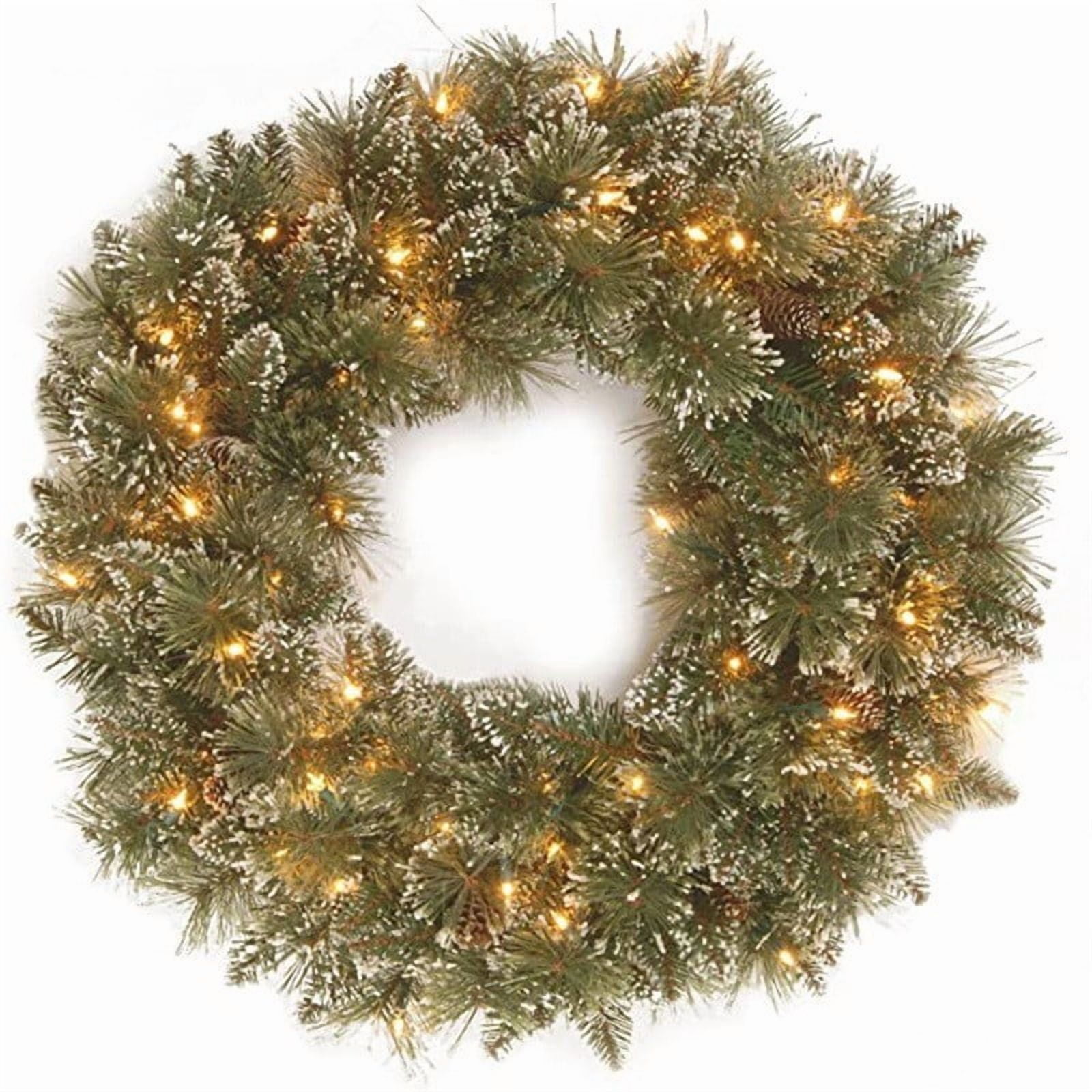 Christmas Wreaths with Lights, 23.62" Plastic Christmas Wreaths with ...