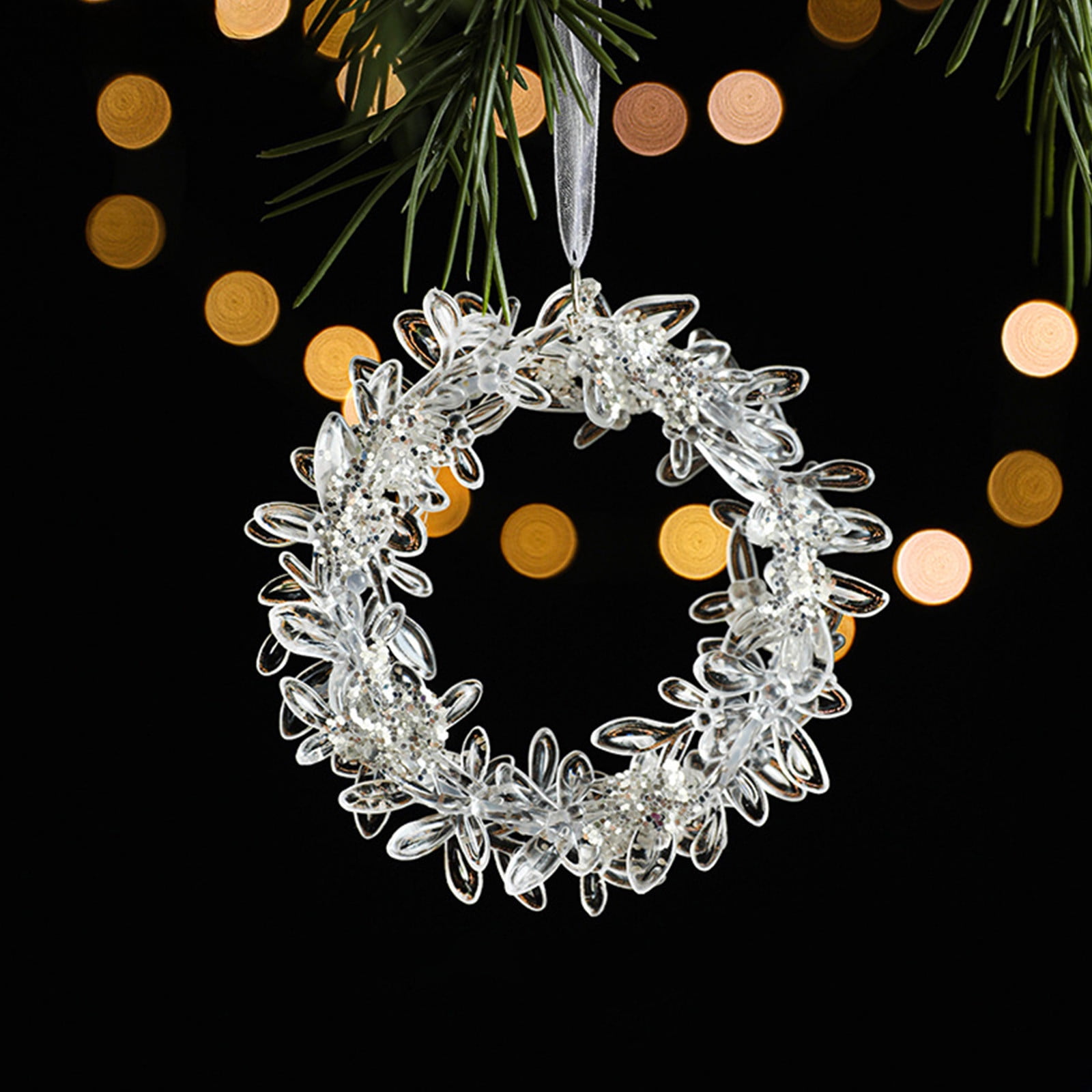 Christmas Wreaths for Front Door Artificial Leaves Wreath Acrylic ...