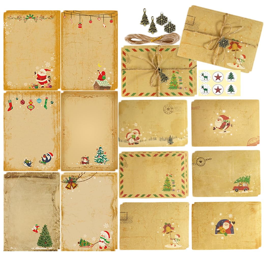 Christmas Writing Papers and Envelopes Set Stationery Paper Letter with ...