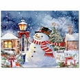 Christmas Xmas Area Rug 5x7ft Tree Snowman Winter Scene Robin Bird Non ...