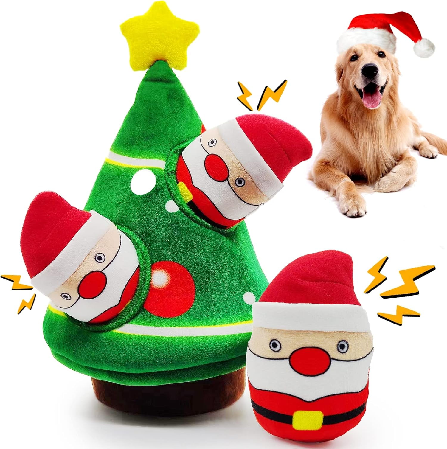 Christmas , , Xmas Christmas Tree, Santa Claus and Seek Puzzle Squeaky ...