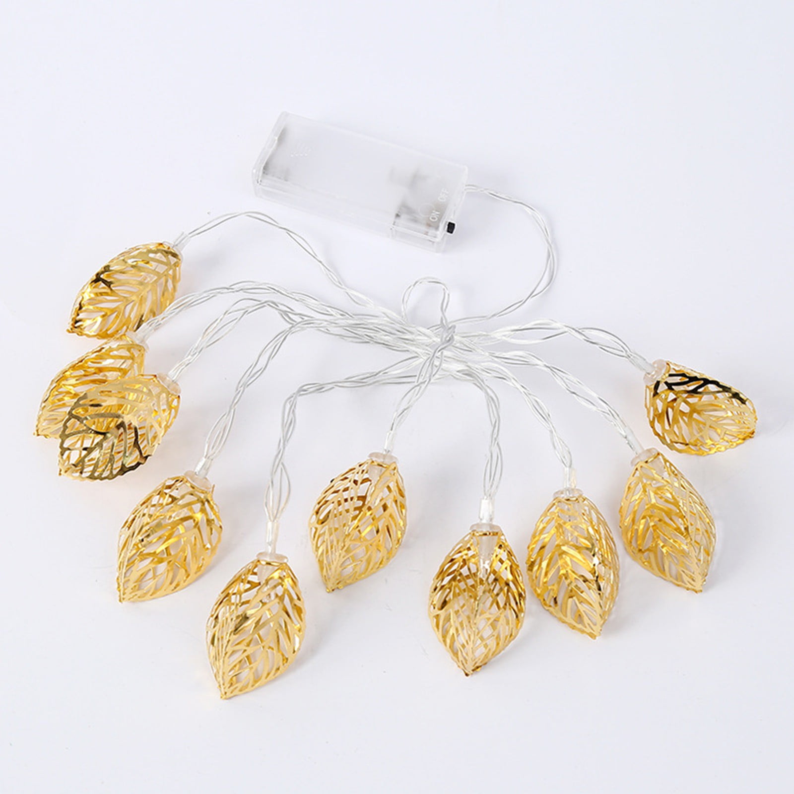 Christmas Xmas Party Supplies String Leaf String Lights Led Light Metal ...