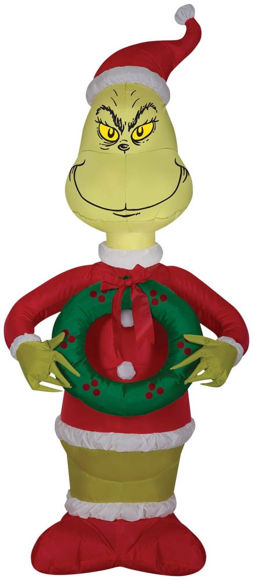 Airblown Inflatable Grinch as Santa Christmas Yard Decoration - LED ...