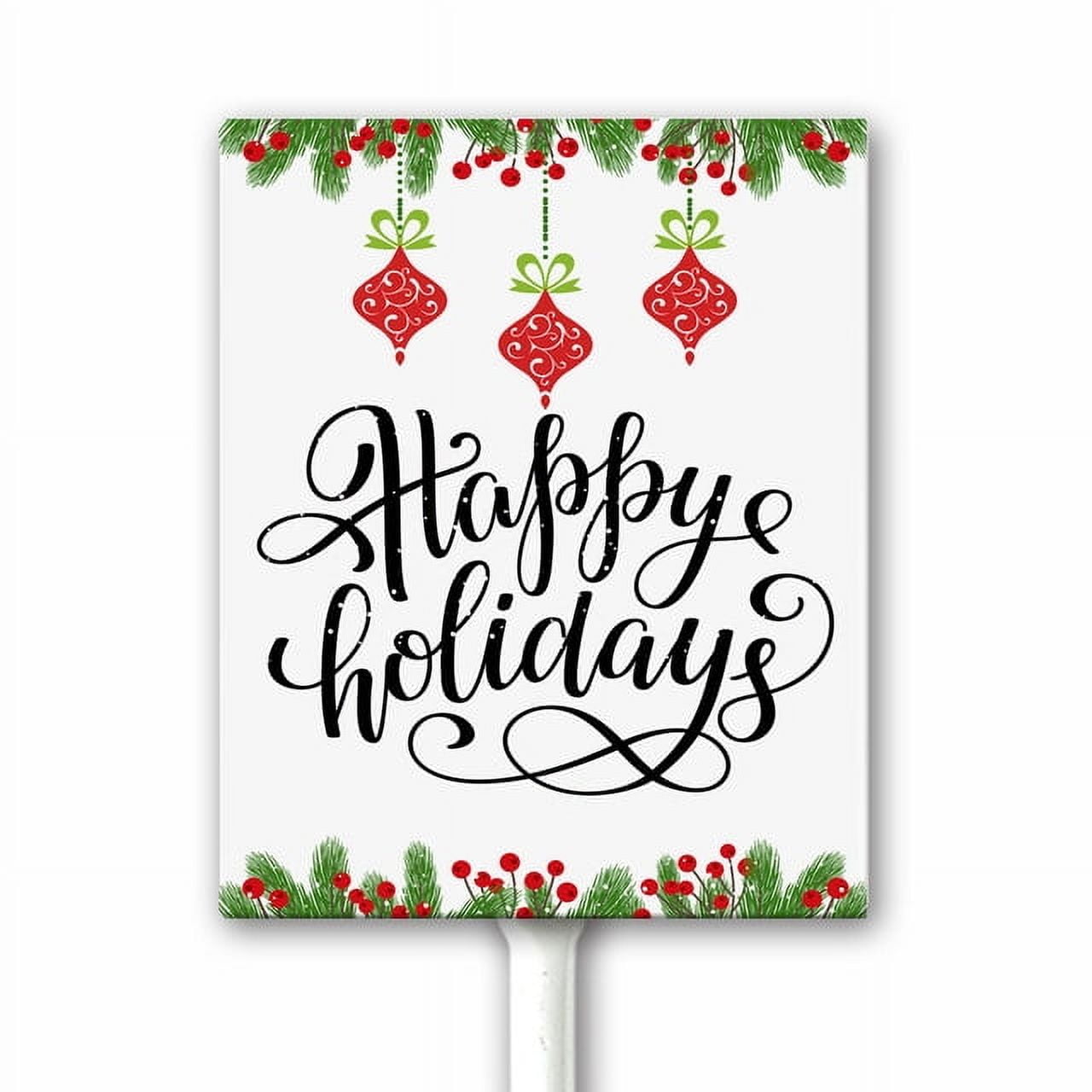Christmas Yard Sign Happy Holidays Metal Sign Christmas Outdoor ...