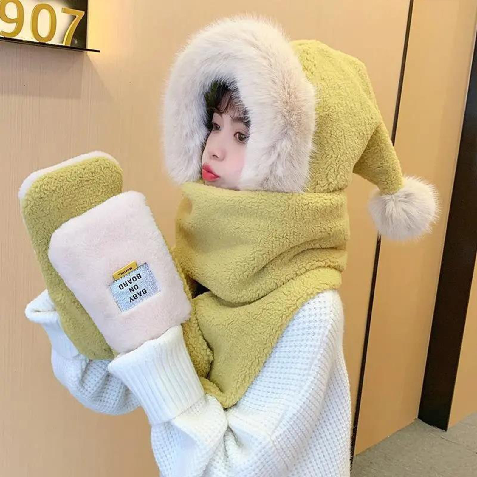 Christmas Yellow Fall Scarf Autumn Scarfchristmas Women Woolen Three In ...