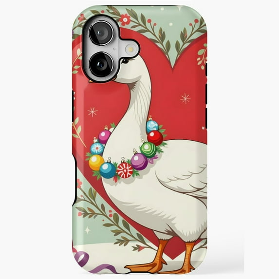 Christmas Yule Goose Heart Fairy Design Phone Case 17 16 15 14 13 12 11 ...