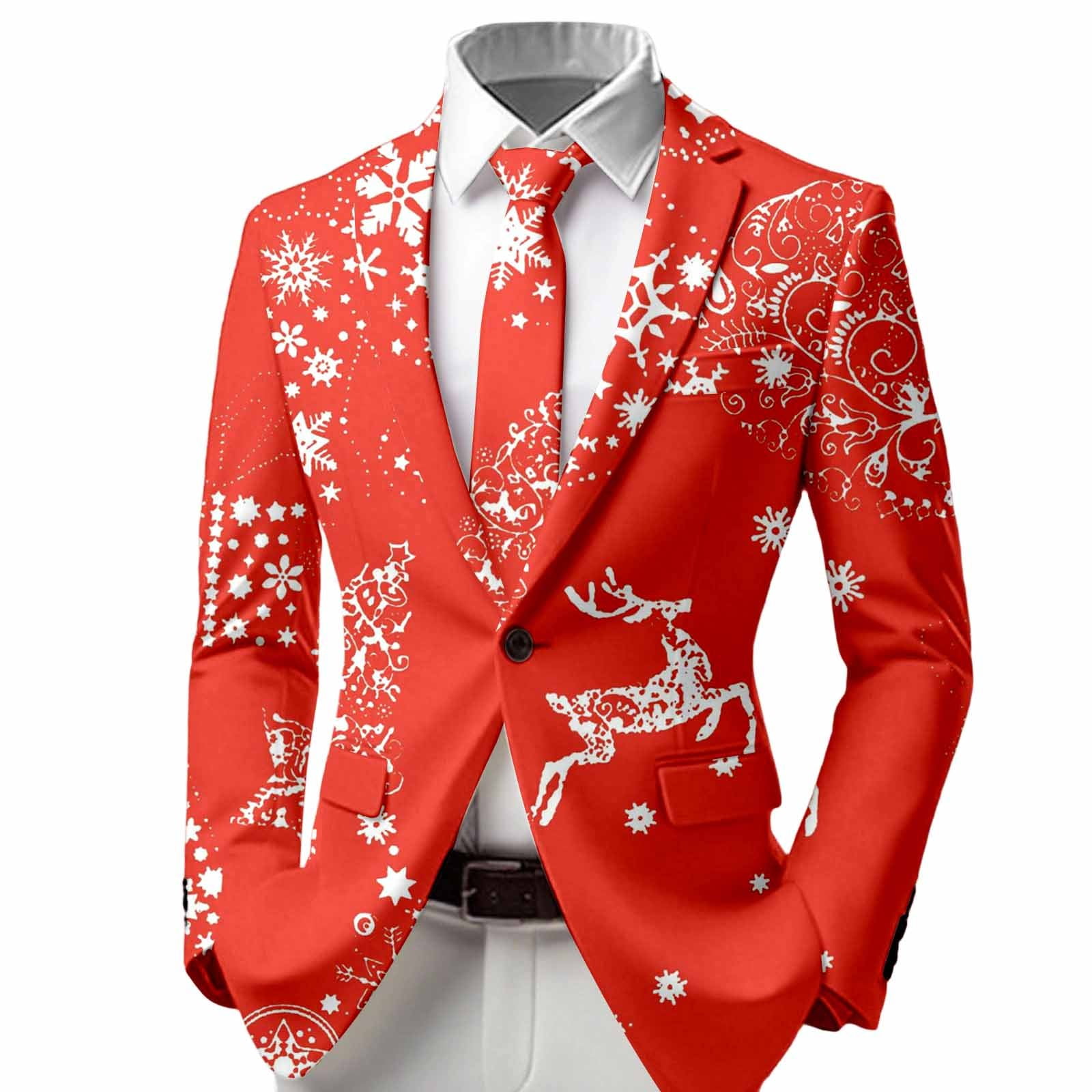 Christmas blazer B'oys Print Jacket Festive Holiday For K'ids Party ...