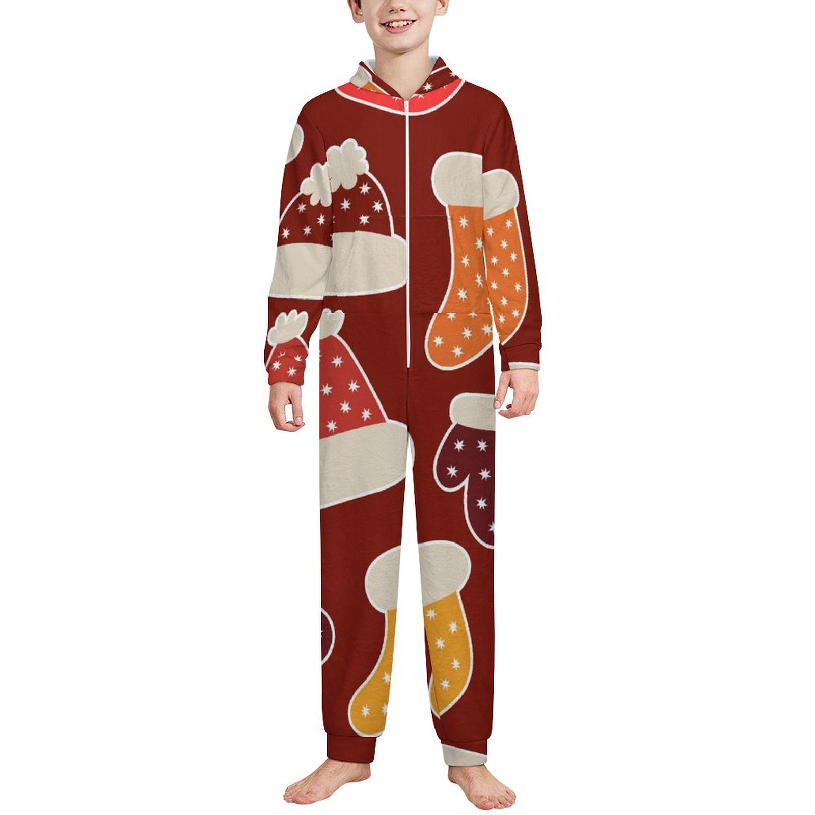 Christmas cartoon Flannel one-piece pajamas warm children's family ...
