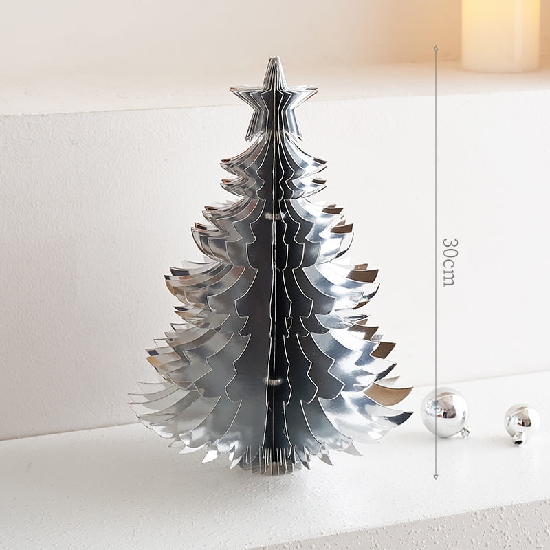 Christmas decorations origami Christmas tree desktop ornaments red mini ...