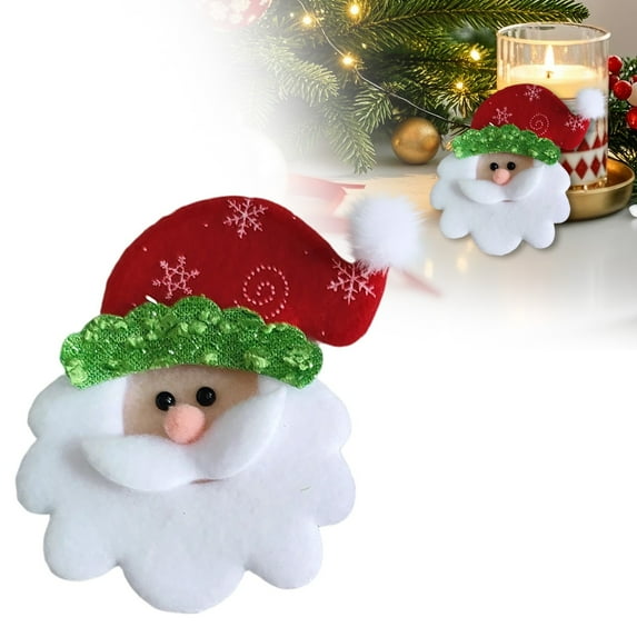 Christmas felt ornament, snowflake hat, old man's head/ Christmas ...