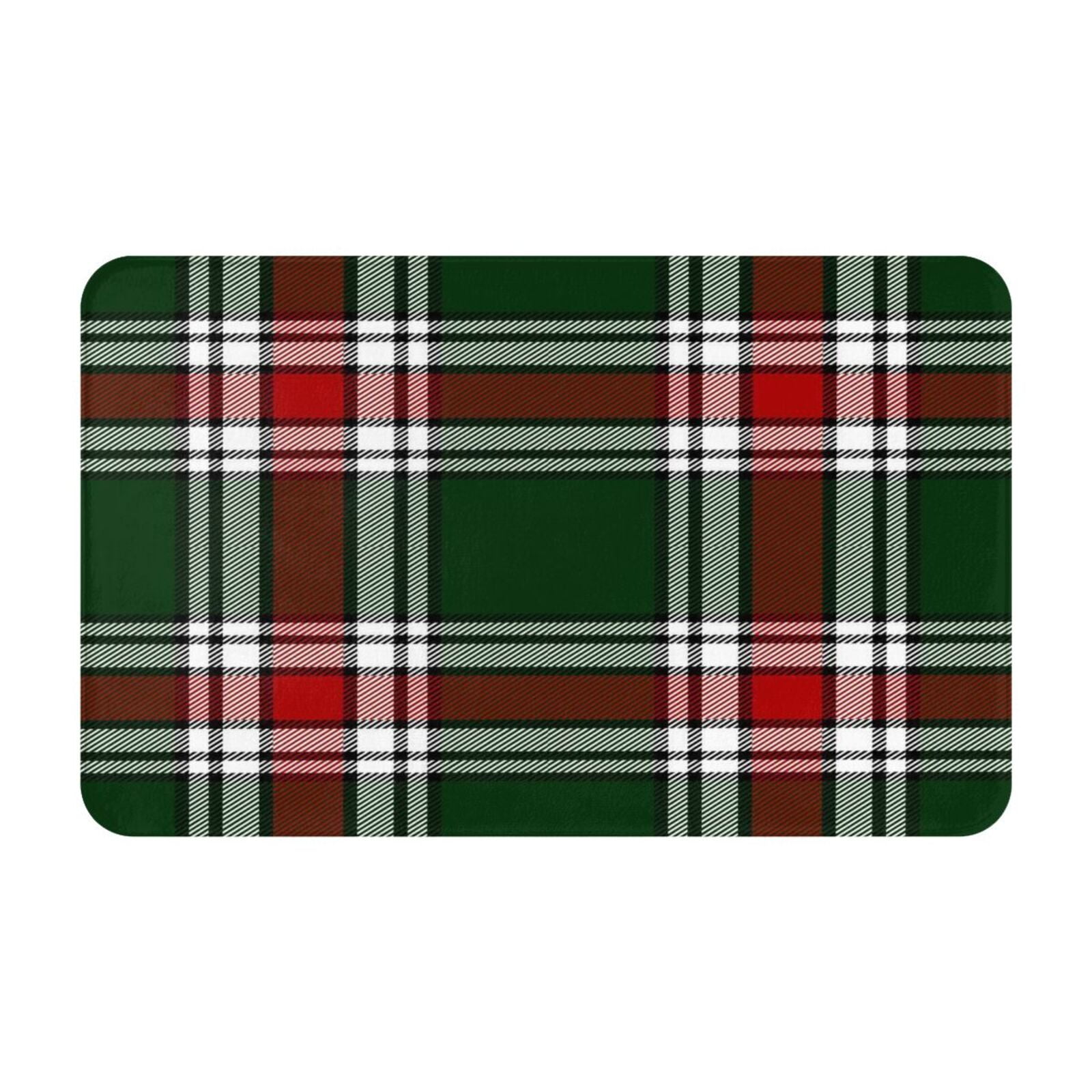 Christmas festive plaid Door Mat Decorations, Outdoor Indoor Non Slip ...