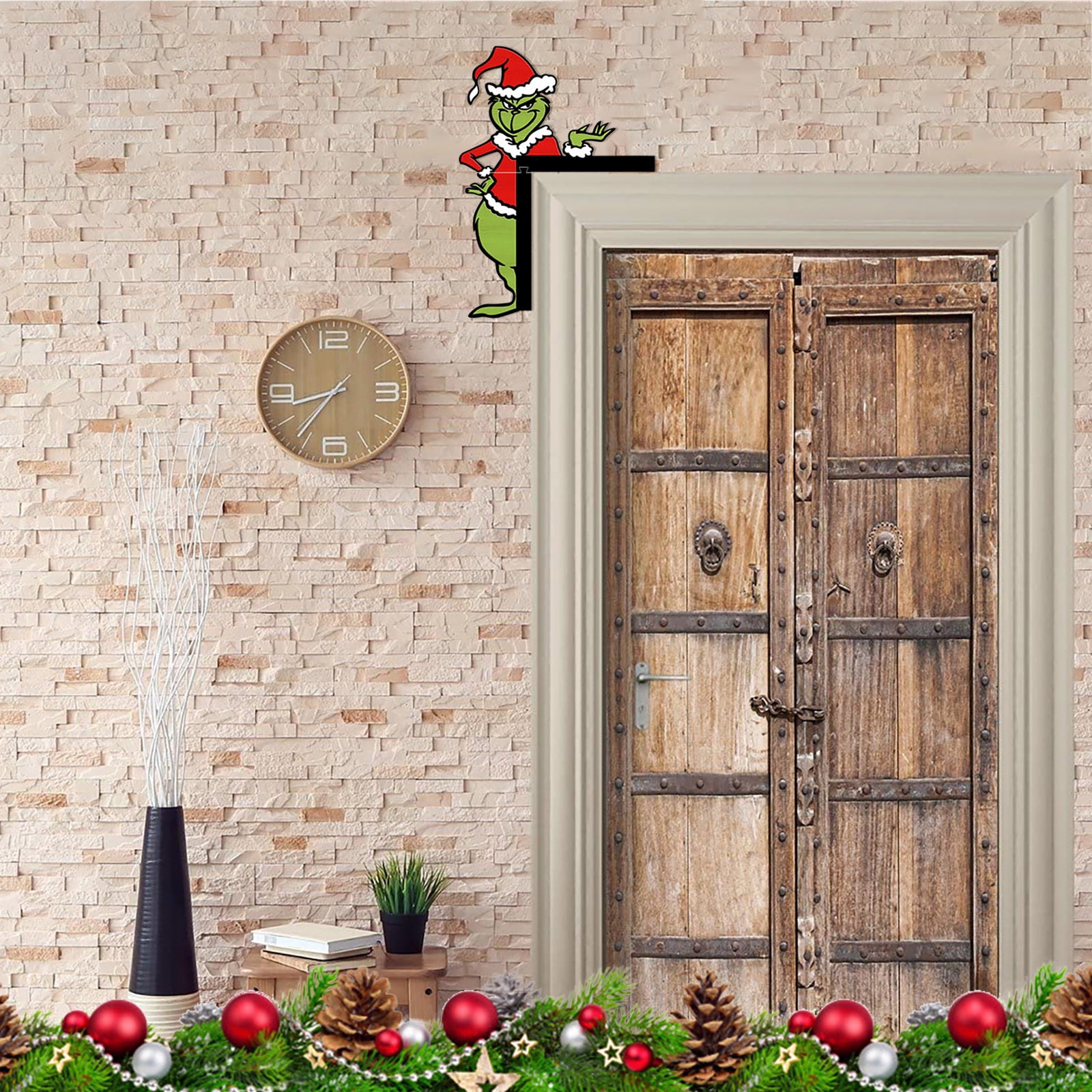 Lunuaoe Grin/ch Christmas Christmas Door Decorations Door Corner ...