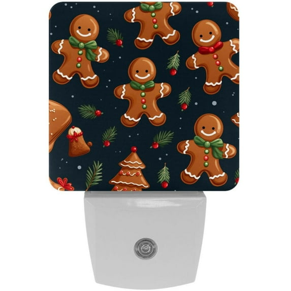 Christmas gingerbread man LED Square Night Lights with Motion Sensor ...