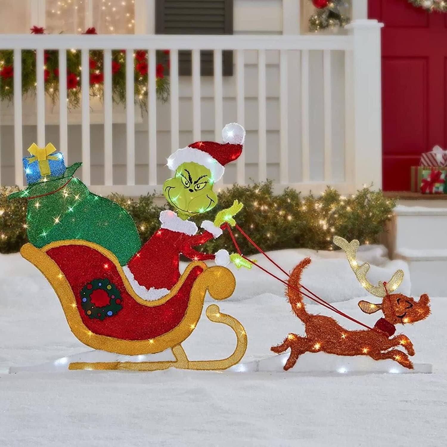 Christmas Lighting Display, Grinch Christmas Glowing Garden Stake ...