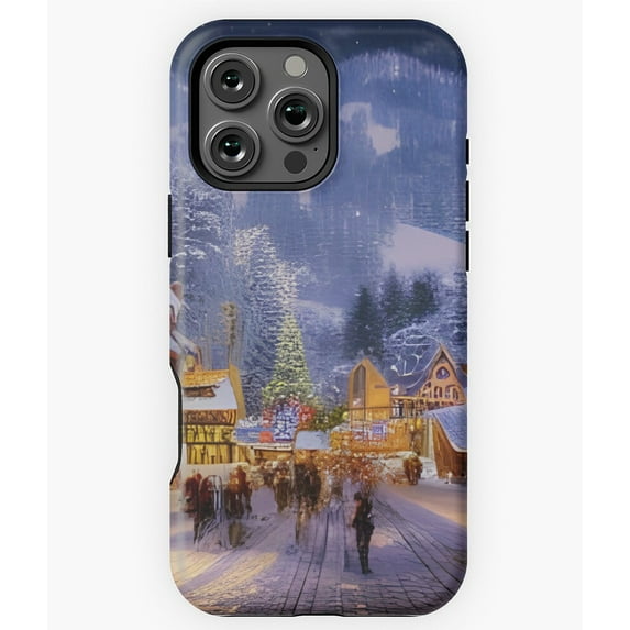 Christmas in Bavaria Holiday Scene Phone Case for iPhone 16 15 14 13 12 ...