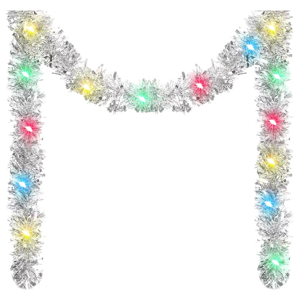 Christmas LED Tinsel Garland, Christmas Tree Hanging Long Tinsel for ...