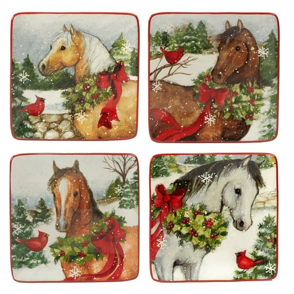 Christmas on the Farm Set/4 Canape Plate 6" asst. - Walmart.com