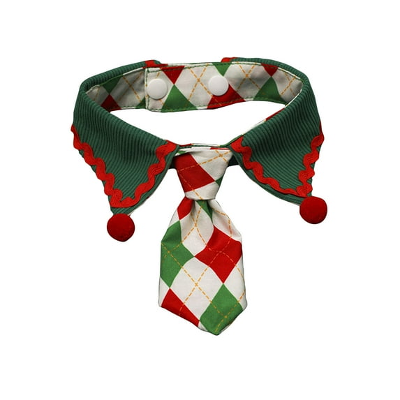 Christmas pet costumes and bow ties, featuring classic red, green, and ...