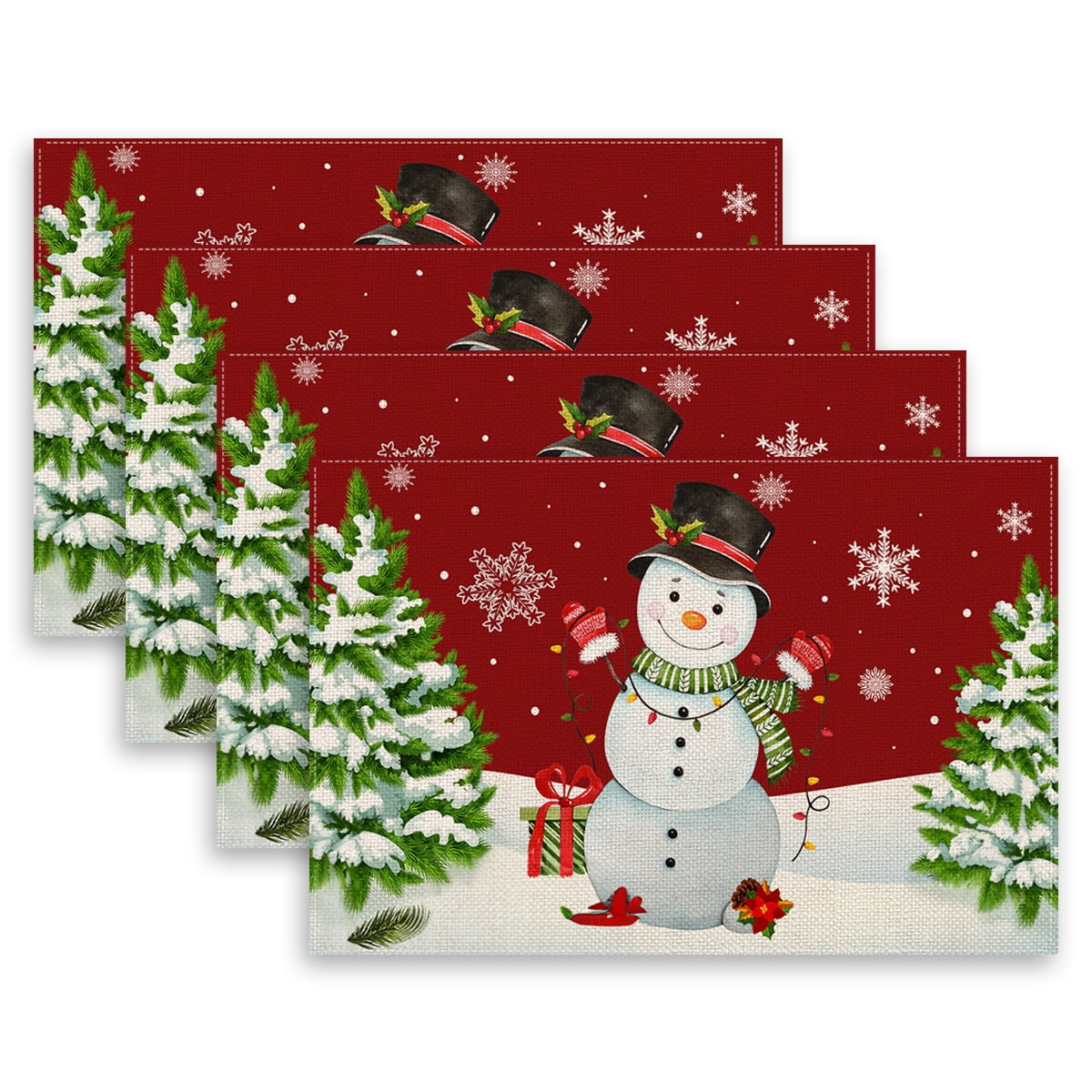 Christmas placemat reversible heat-resistant cloth placemat Christmas ...