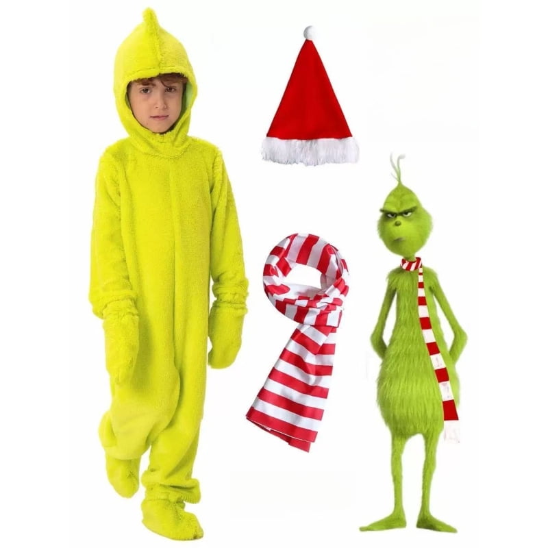 Christmas plush Santa Claus costume, green furry monster, Grinch toy ...