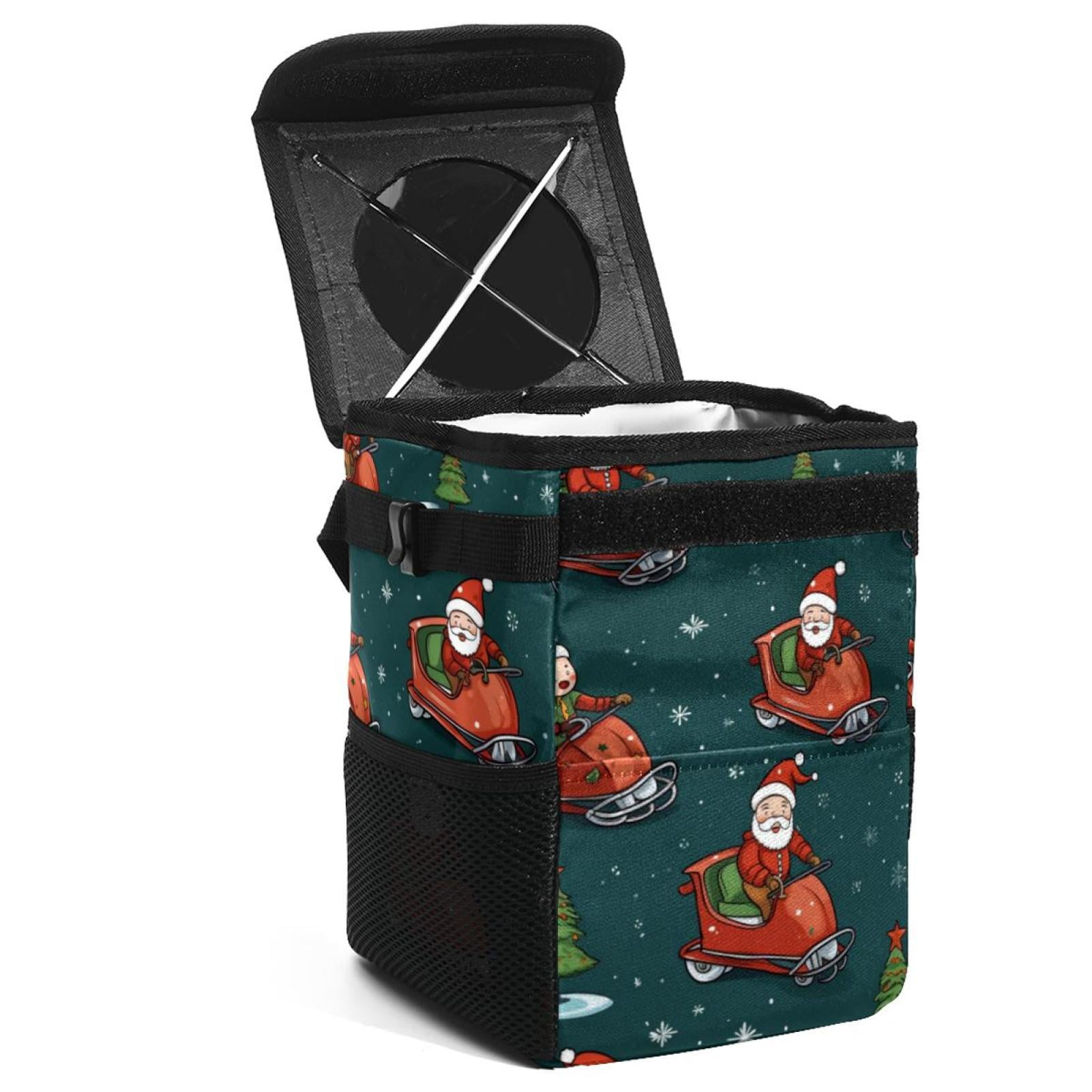 Christmas sled Foldable Mini Trash Can with Lid - Leak-Proof Car ...