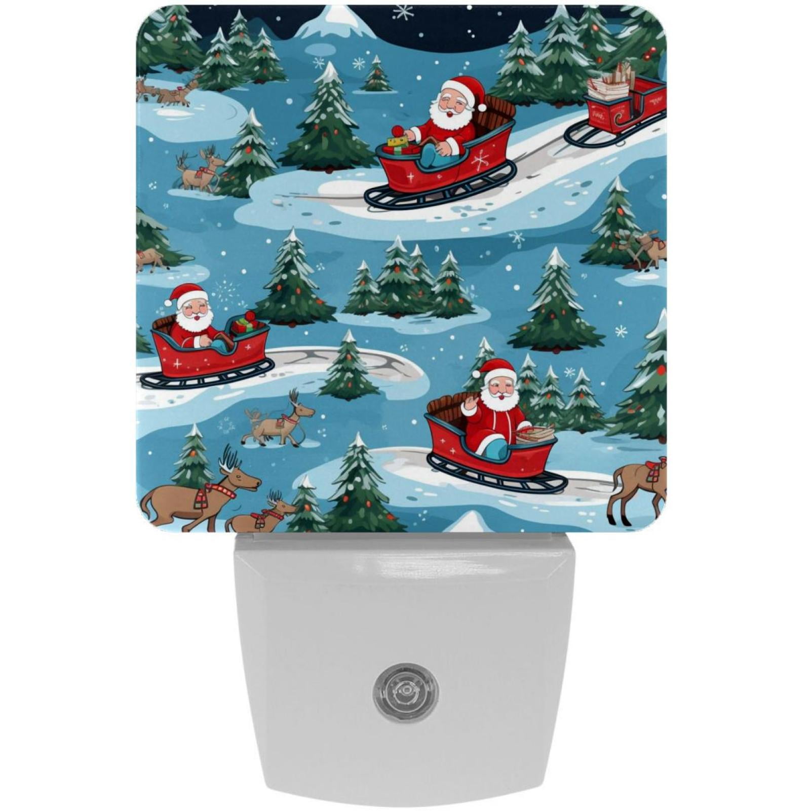 Christmas sled LED Square Night Light - Soft Glow Plug-in Lamp with ...