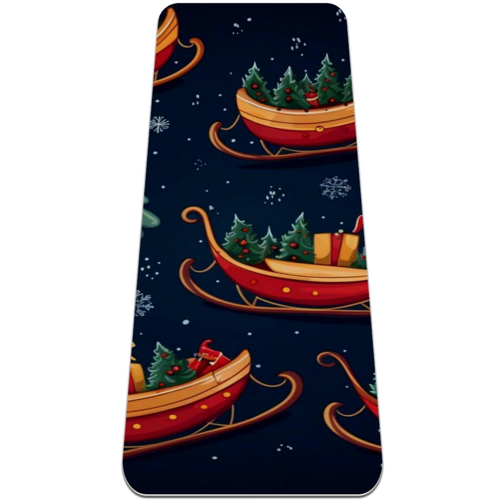 Christmas sled TPE Yoga Mat - Exercise Mat for Yoga & Pilates, 6mm ...