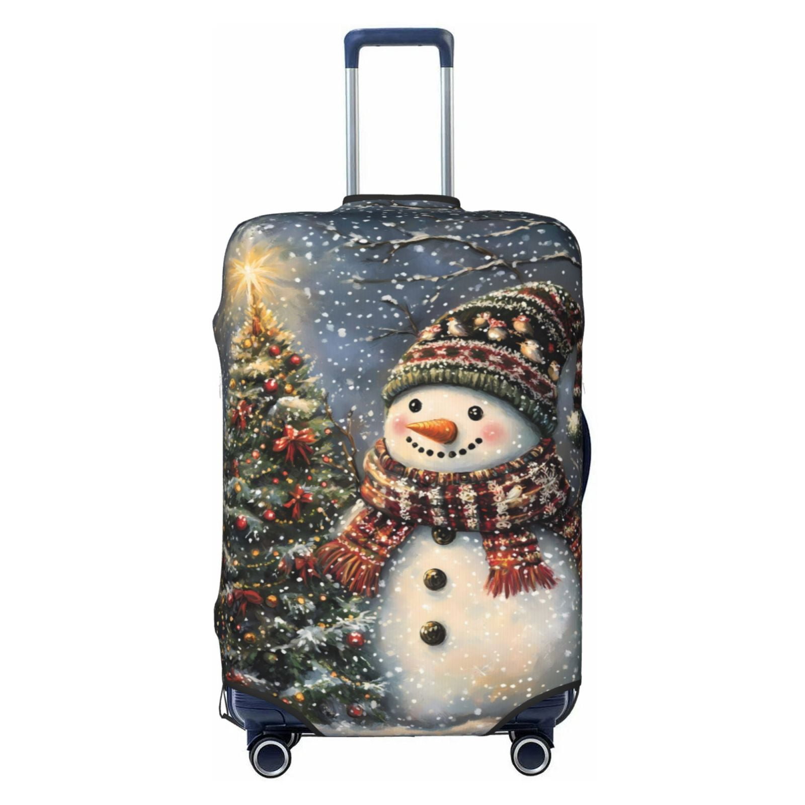 Christmas snow night snowman Travel Luggage Cover Protector - Anti ...