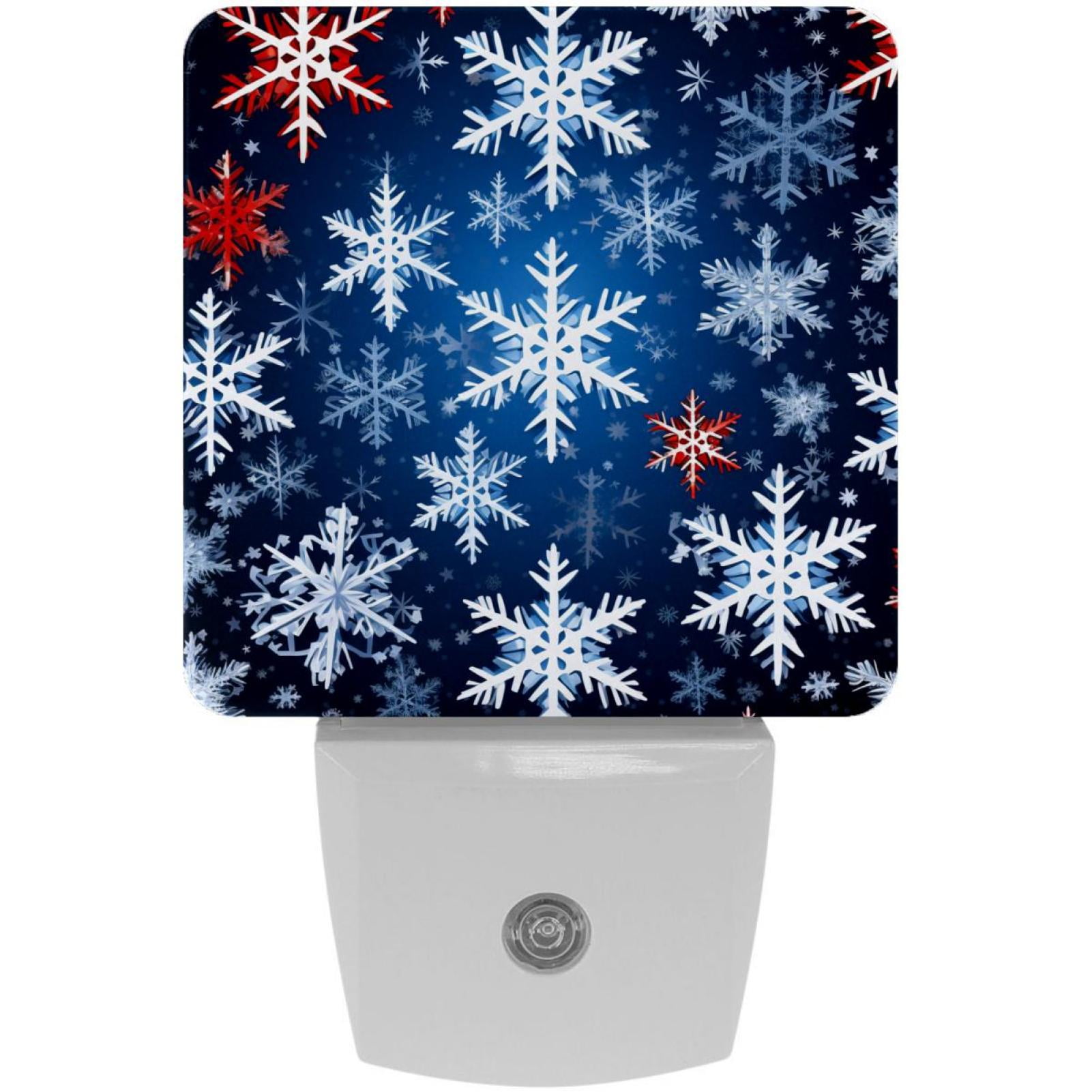 Christmas snowflakes LED Square Night Lights - Modern Design, Soft Glow ...