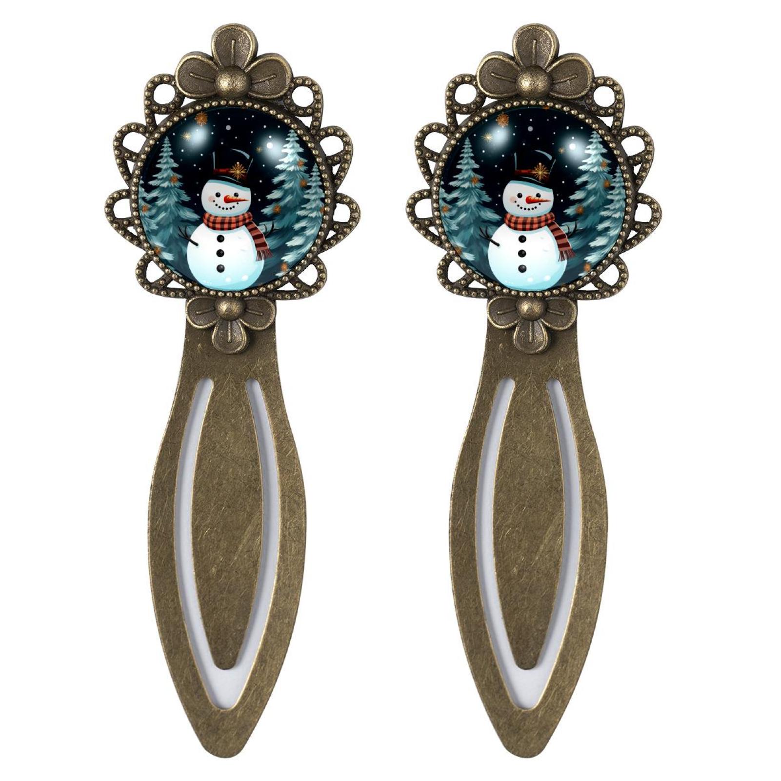Christmas snowman Bookmarks: Vintage Copper-Colored Lace Reading ...
