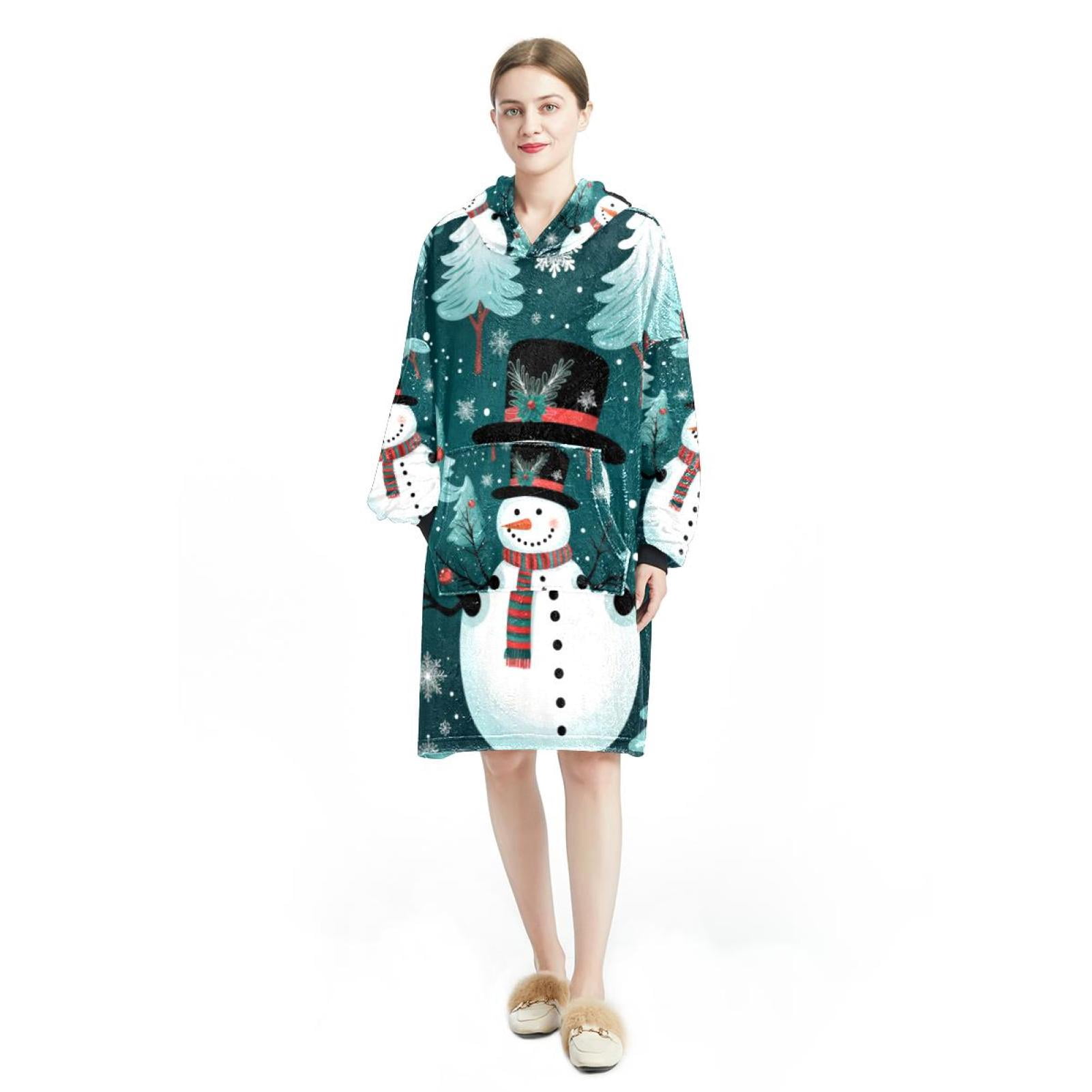 Christmas snowman Warm Microfiber Polyester Sweatshirt Blanket - Cozy ...
