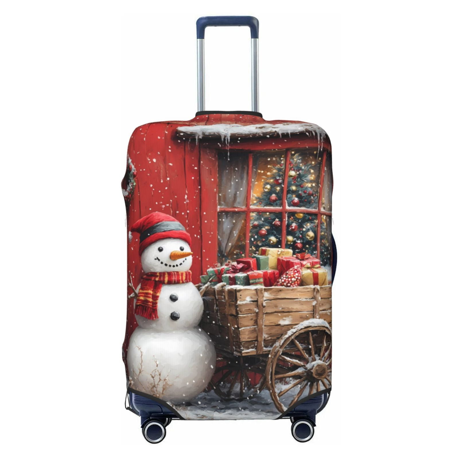 Christmas snowman and gift car Travel Luggage Cover Protector - Anti ...