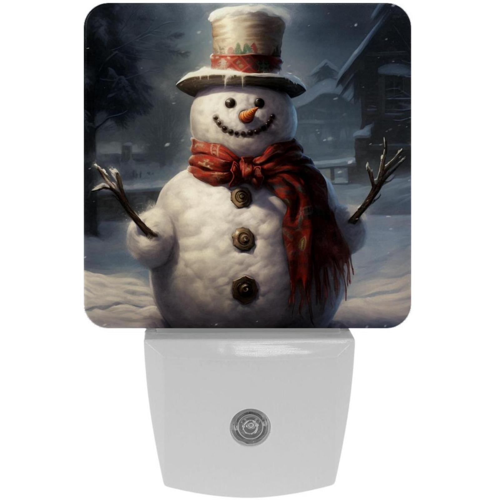 Christmas snowman retro LED Square Night Lights for Bedroom and Living ...