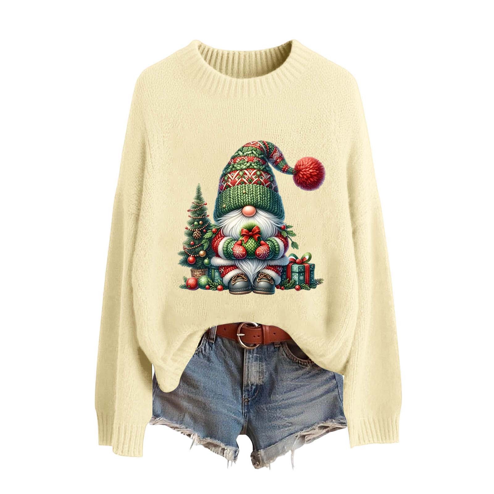 Christmas sweatshirts for women Vintage Christmas Santa Knit Sweater ...