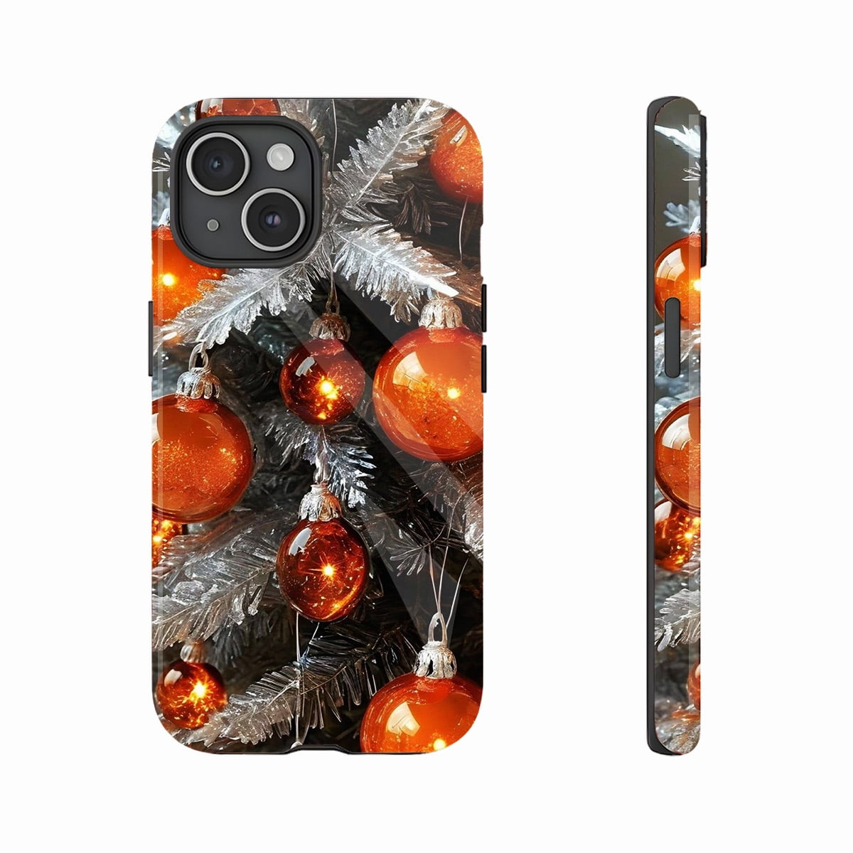 Christmas - themed Phone Case Festive Amber Ornaments & Frosted ...