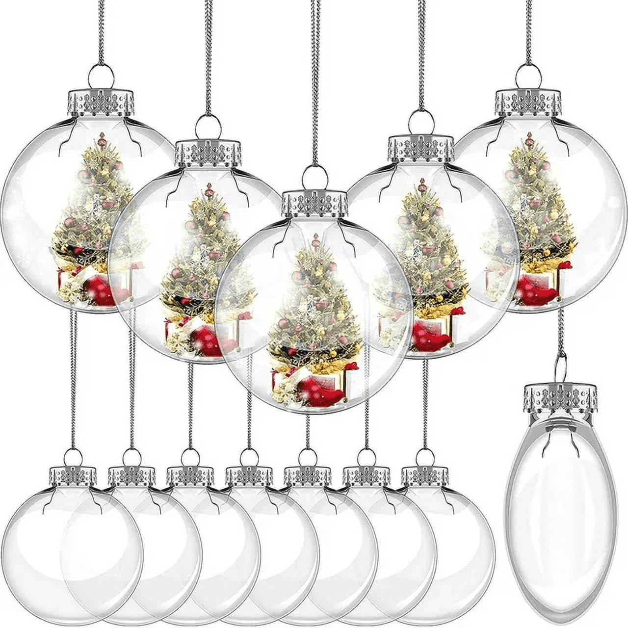 ChristmasDIY Decor,Clear Plastic Flat Disc Ornaments 2.36 Inch DIY ...