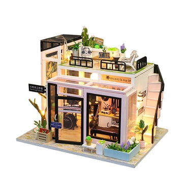 DIY Miniature Dollhouse Kit with LED Light Furniture Wood Mini Doll ...