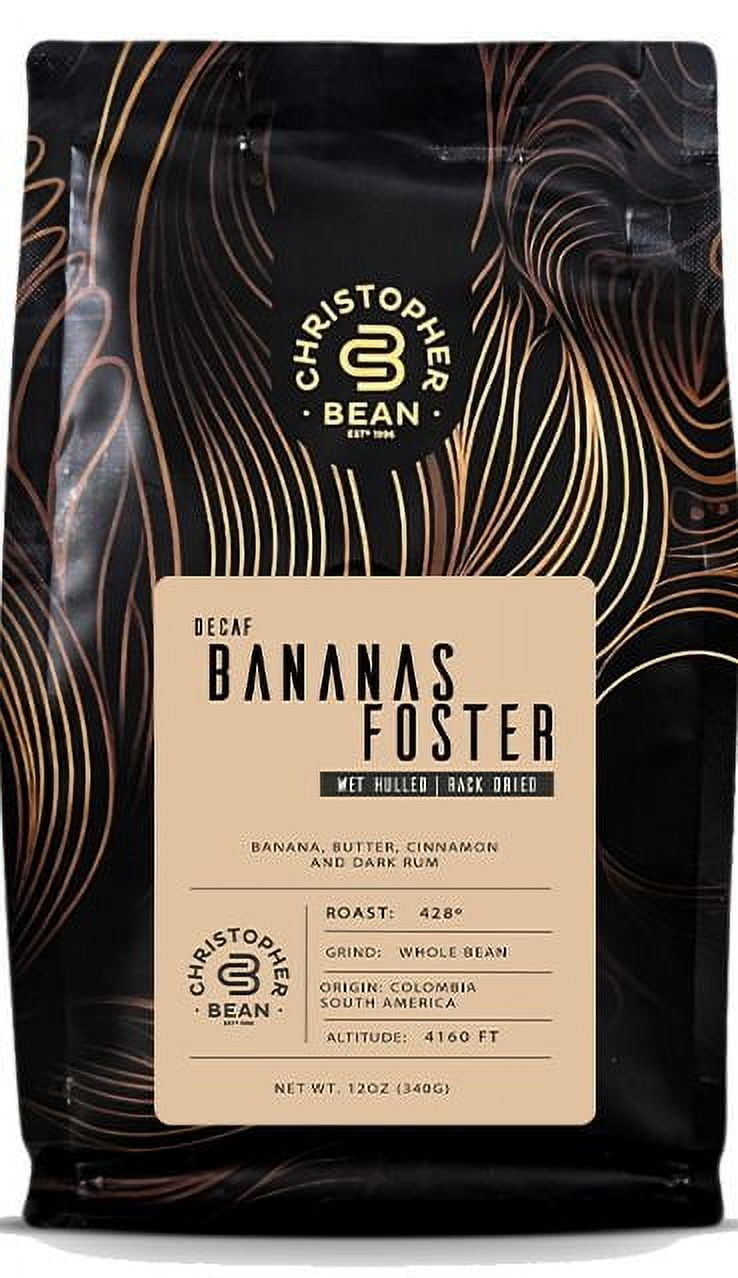 Christopher Bean Coffee - Bananas Foster Flavored Coffee, (Decaf Whole ...