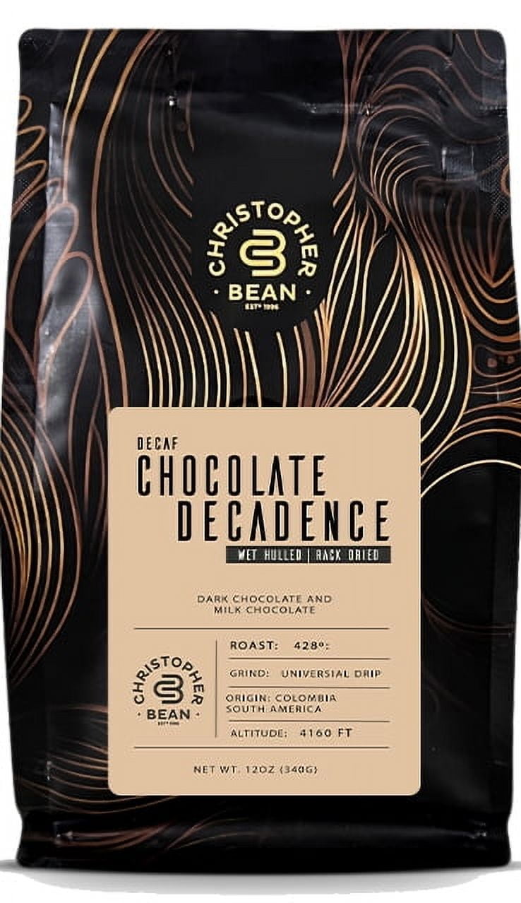 Christopher Bean Chocolate Decadence Flavored Coffee, (Decaf Ground ...