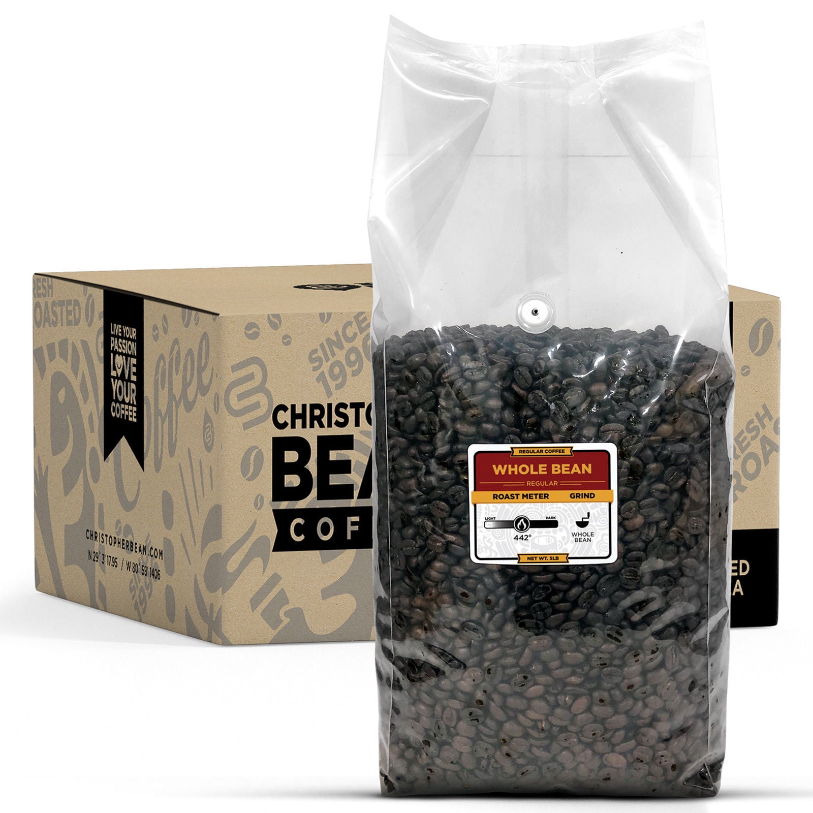 Christopher Bean Coffee Decaf Sumatra Mandhelding Whole Bean Coffee, 5 ...