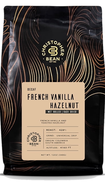Christopher Bean Coffee – French Vanilla Hazelnut, Decaf Ground, 100% ...