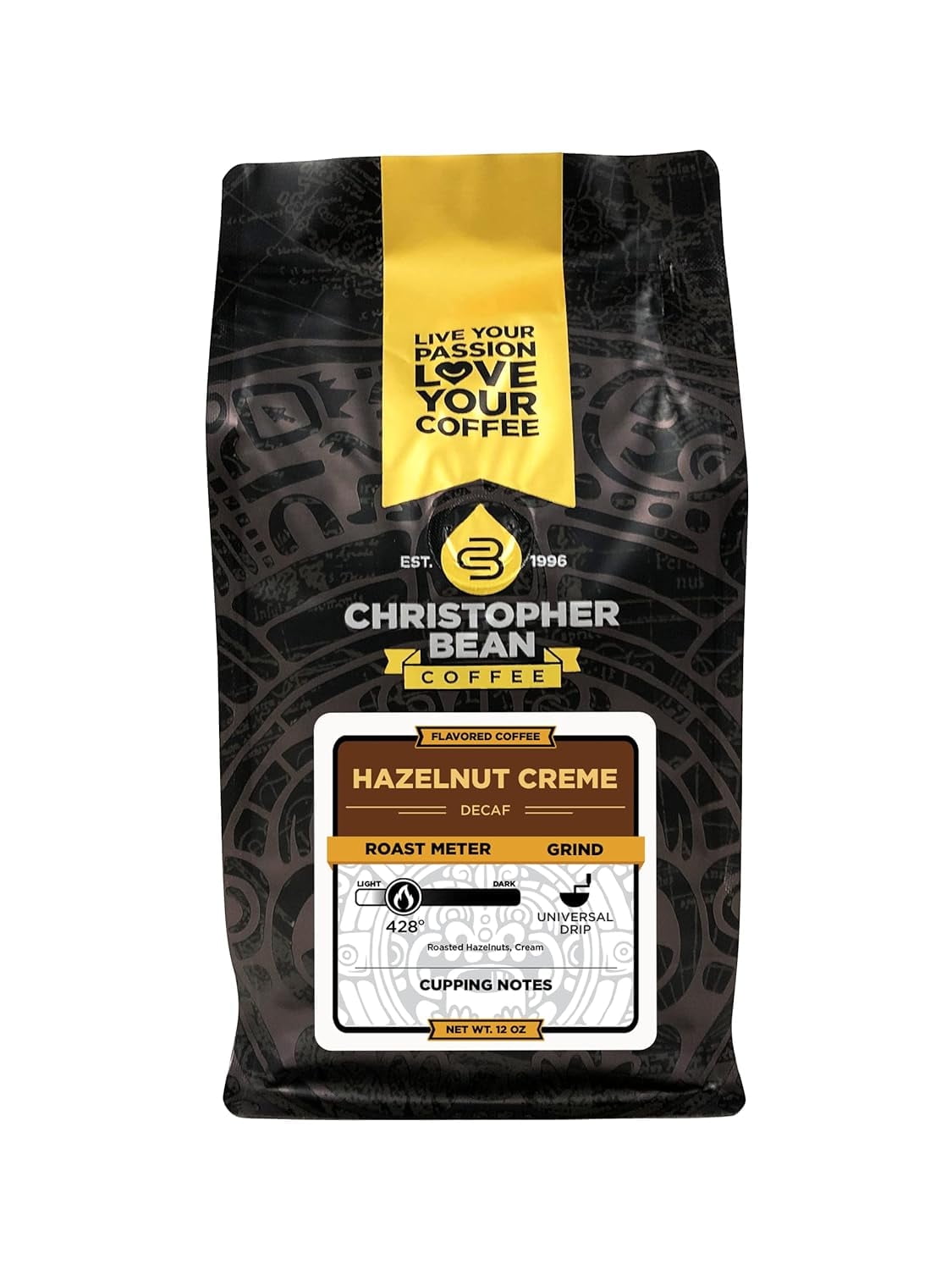 Christopher Bean Coffee - Hazelnut Crème Flavored Coffee, (Decaf Ground ...
