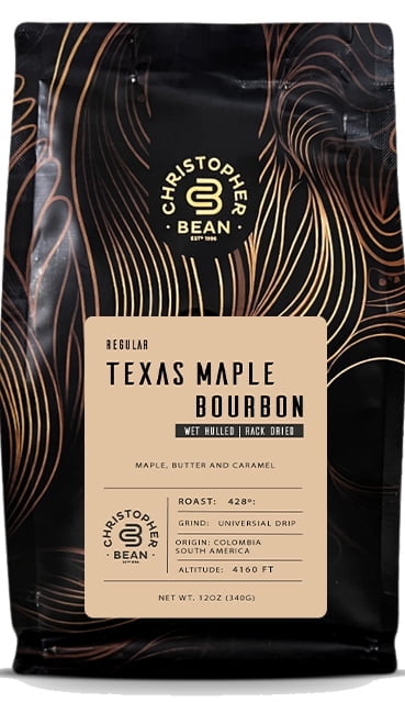 Christopher Bean Texas Maple Bourbon Flavored Coffee, Roasted Grounds ...