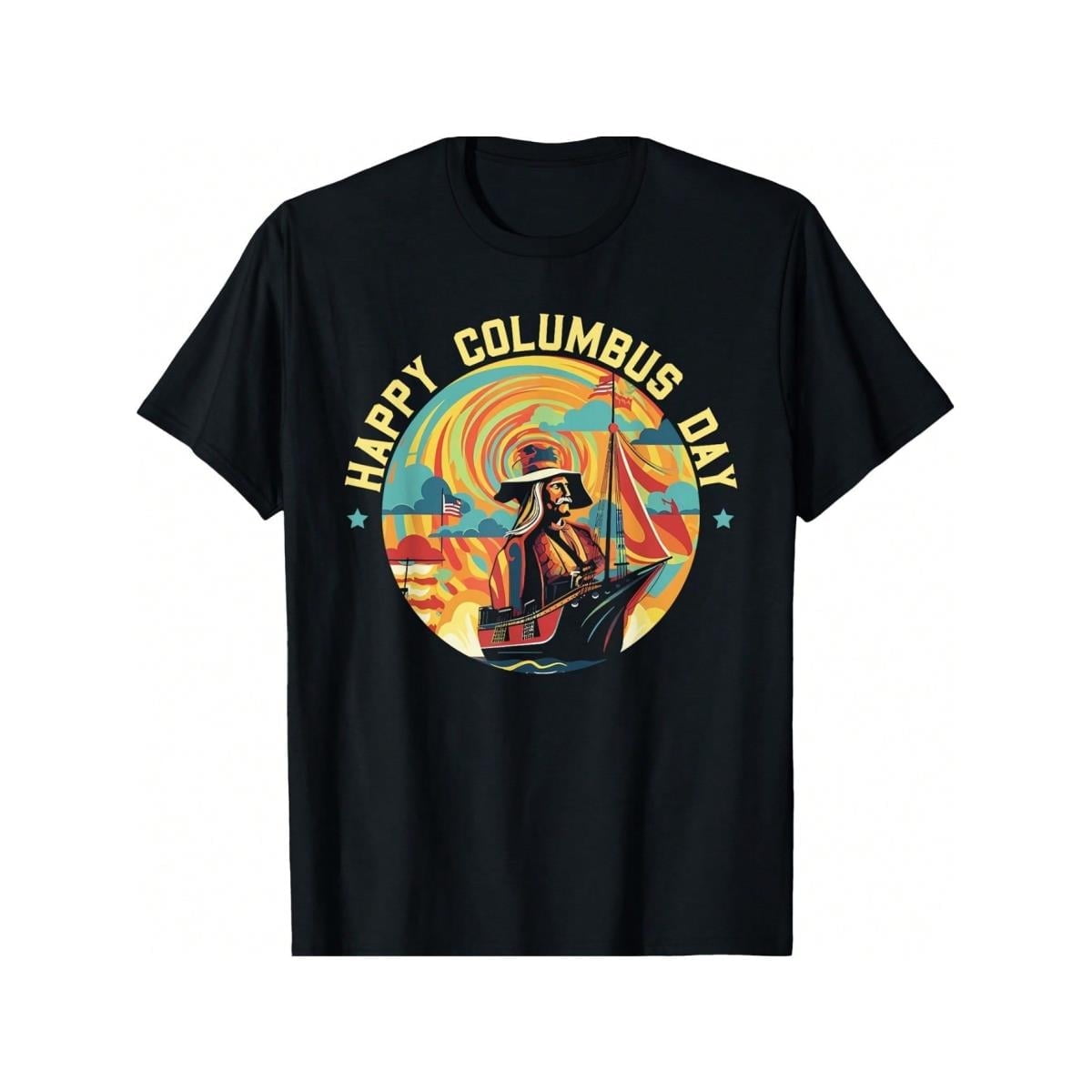 Christopher Columbus Italian Happy Columbus Day T-Shirt Short Sleeve ...