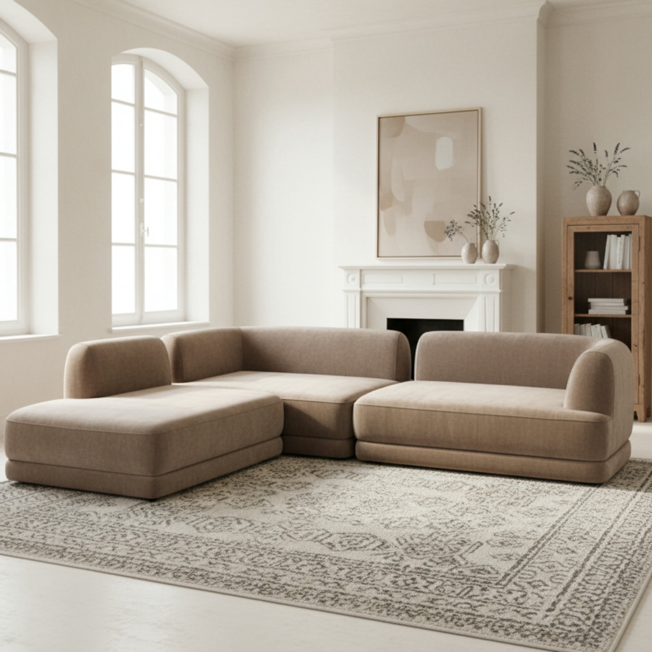 Christopher Knight Home 115" Modern L-Shaped Sectional Sofa with Chaise ...