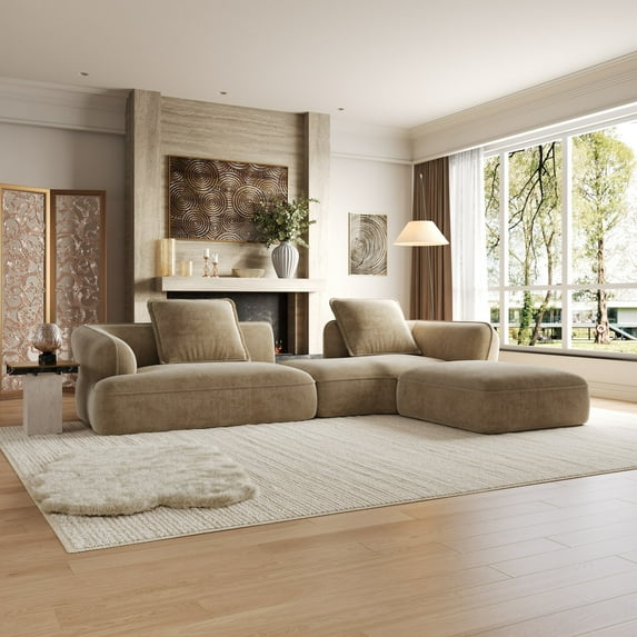 Christopher Knight Home 121" Compressed L-Shaped Modular Sectional Sofa ...