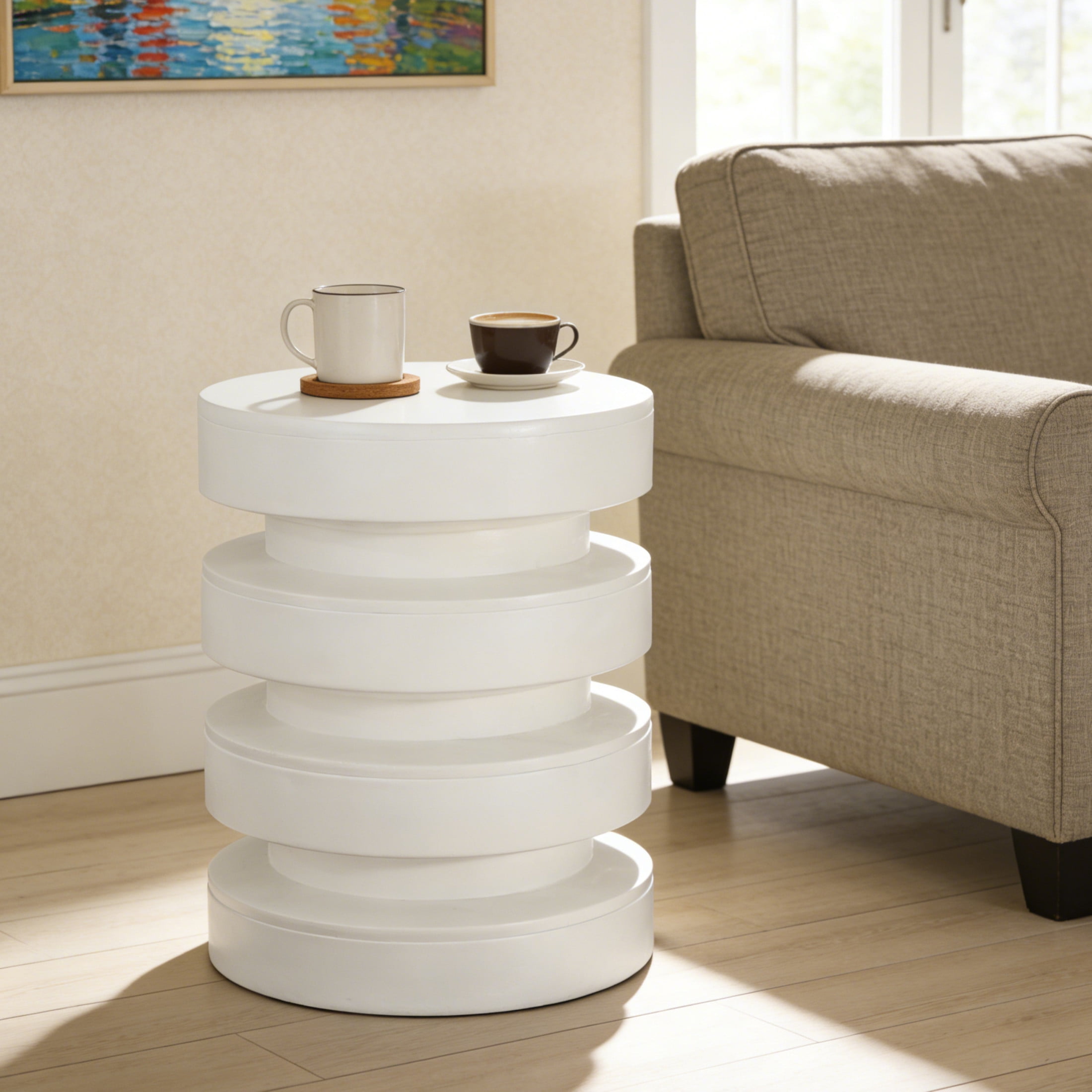 Christopher Knight Home 14.2" MGO Round Side Table, 3-Tier Indoor ...