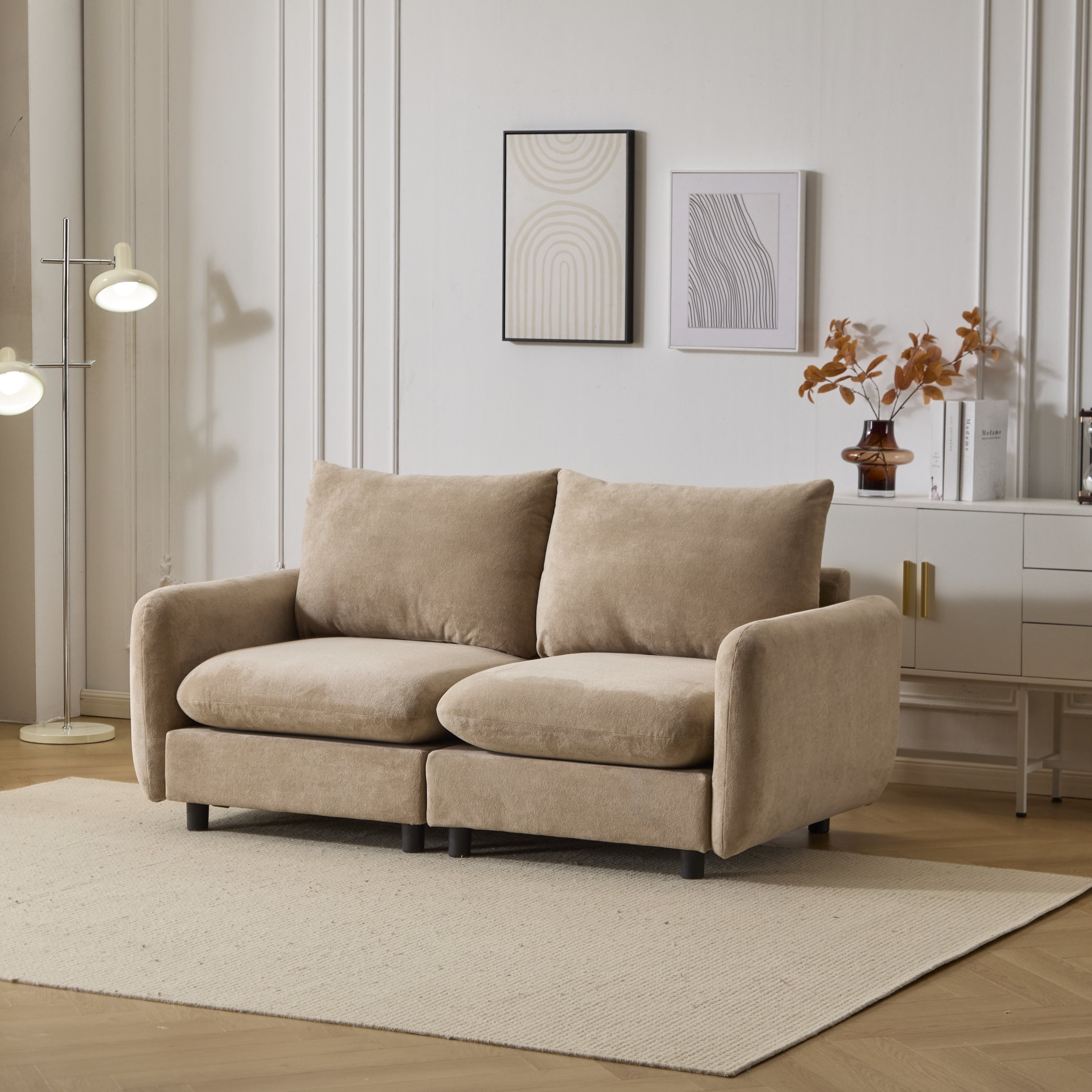 Christopher Knight Home 2-Piece Modular Sectional Sofa, 69" Upholstered ...