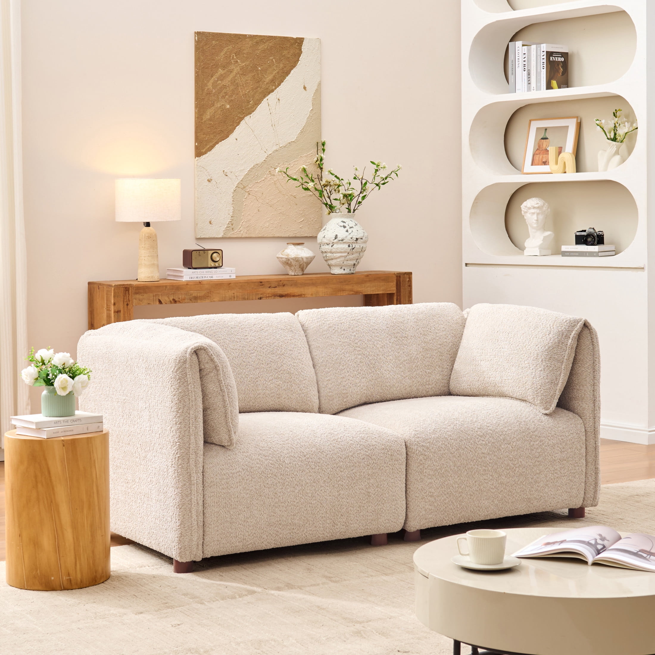 Christopher Knight Home 2-Seat Modular Sectional Sofa, Modern 66" Couch ...